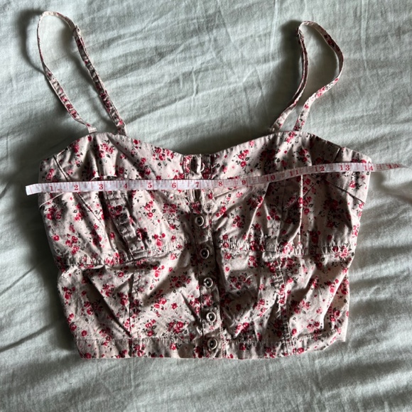 Tops | Floral Bustier Crop Top Spaghetti Strap Camisole Rose Ditsy ...